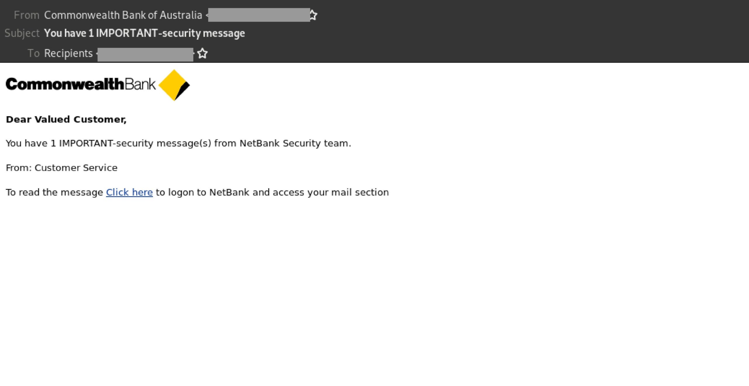 Commonwealth Bank and NAB Customers Warned About Email Scam